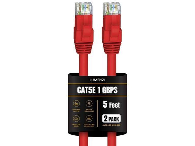 Click here for Lumenzi Cat 5e Ethernet Cable 5 FT in Red 2 Pack 1... prices