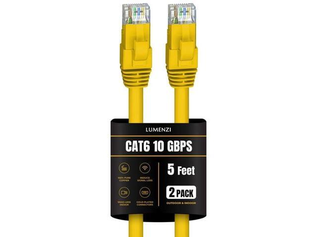 Click here for Lumenzi Cat 6 Ethernet Cable 5 FT in Yellow 2 Pack... prices