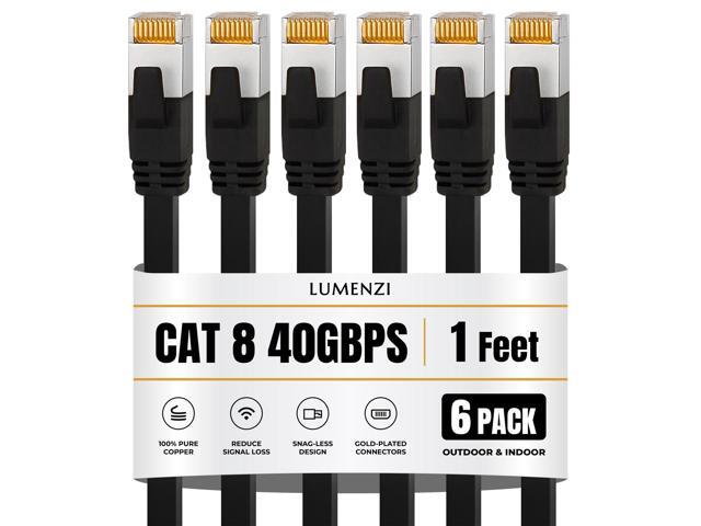 Click here for Cat8 Flat Black Ethernet Cable 1ft 5ft 10ft 25ft 4... prices