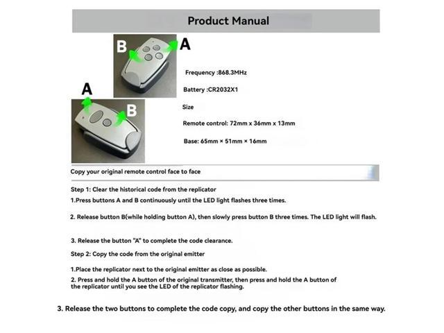 Click here for Garage Door Remote Control Replacement For Marante... prices