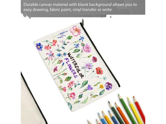 Click here for 5X Canvas Zip Bags Canvas Pencil Pouch Canvas Make... prices