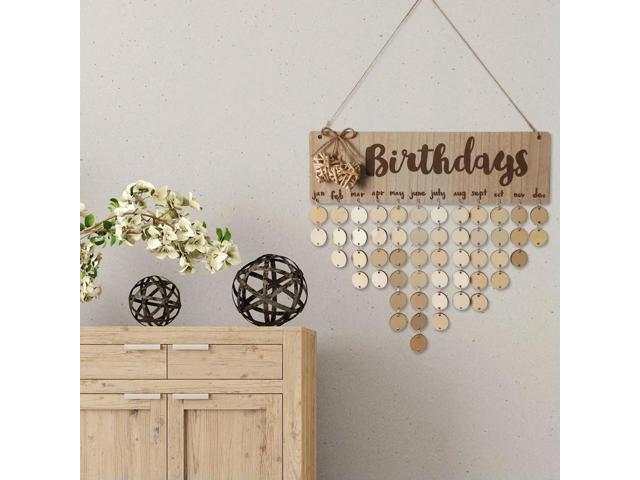 Click here for DIY Wooden Round Plate Wall Hang Calendar Sign Bir... prices