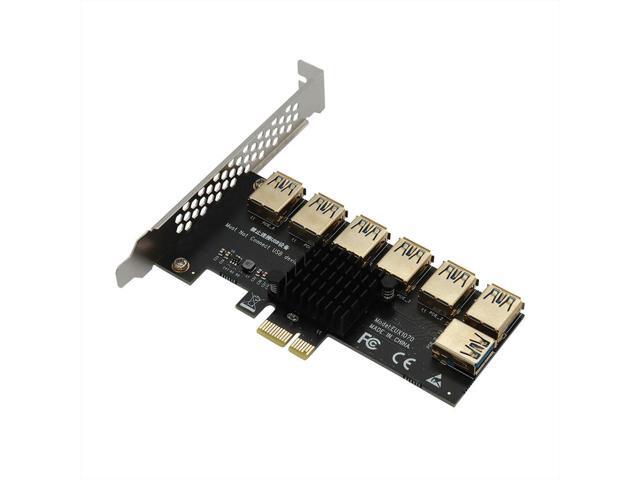 Click here for PCI-E 1x 1 to 7 Riser Card Hub Connector USB 3.0 H... prices