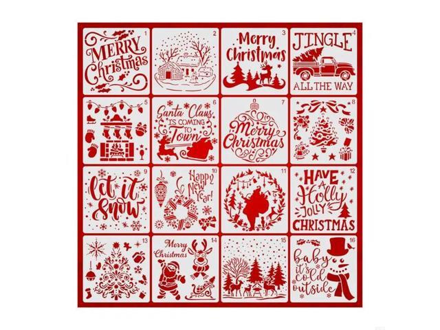 Click here for 16 Pcs Christmas PET Painting Stencils Reusable Ho... prices