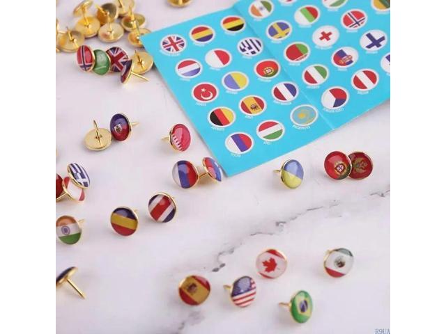 Click here for 100pcs/box Map Tacks National Flag Thumbtack Push... prices