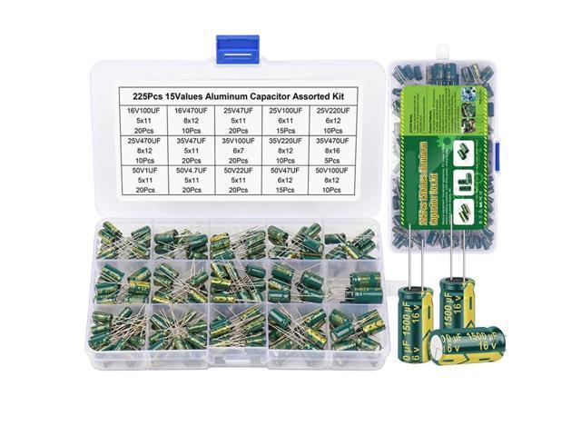 Click here for 15Values 225Pcs Aluminum Capacitors Set High Frequ... prices