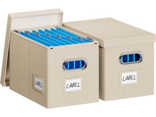 Click here for File Organizer Box with Lid - Set of 2 Portable Ha... prices