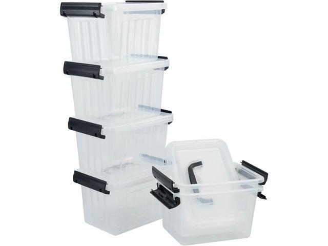 Click here for 6-Pack 3 L Small Box with Lid  Plastic Clear Stora... prices