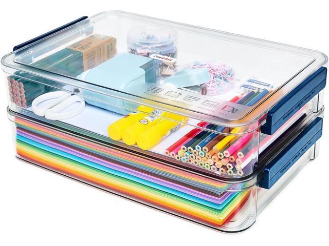 Click here for 2 Pcs 5.5qt 9 x 13 Plastic Portable Project Case W... prices