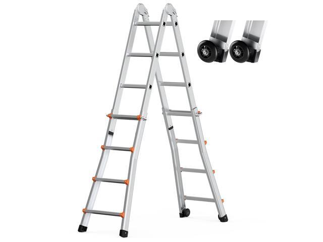 Click here for Telescoping Ladder A Frame  13 FT Compact Aluminum... prices