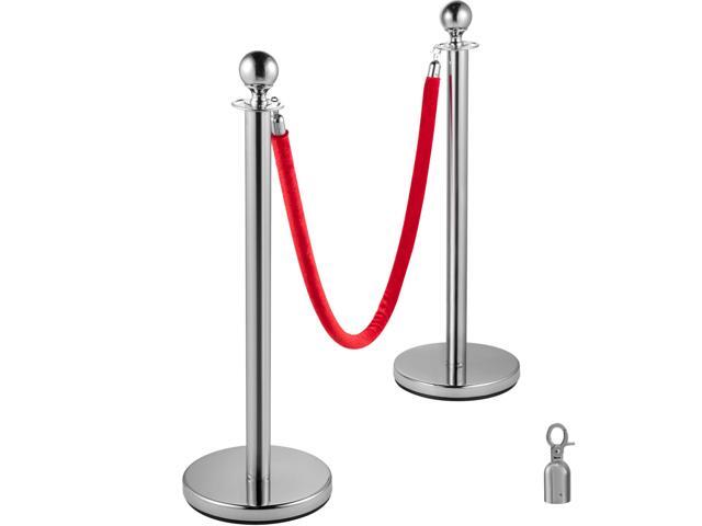 Click here for Crowd Control Stanchion  Set of 4 Pieces Silver St... prices