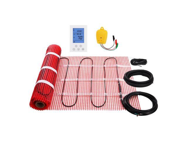 Floor Heating Mat  20 Sq. ft  Electric Radiant In-Floor Heated Warm System with Digital Floor Sensing Thermostat  Includes Installation Monitor .