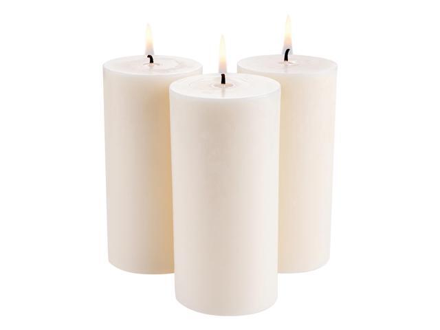 Click here for 3 Pack White Unscented Pillar Candles  65 Hours Lo... prices