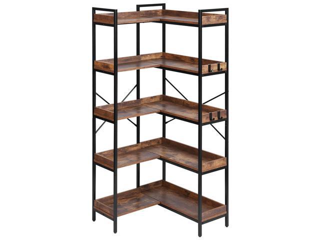 Click here for 5 Tier Corner Bookshelf with 4 Hooks  65.4 Tall Co... prices