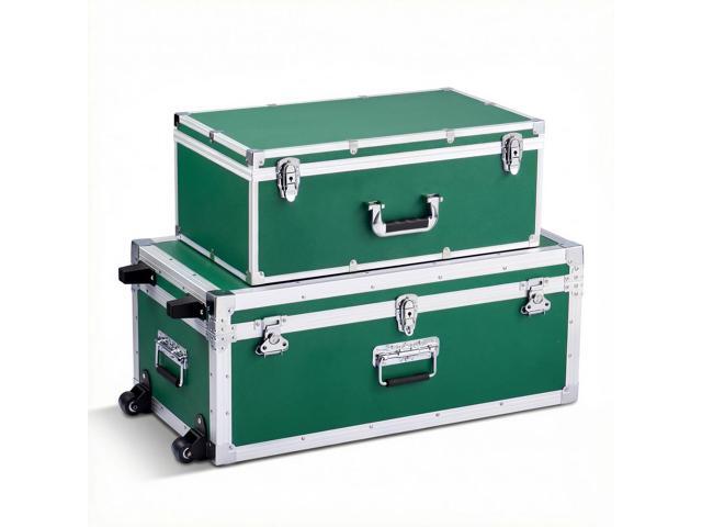 Click here for VEVOR Metal Storage Trunk  Set of 2  Wooden Suitca... prices
