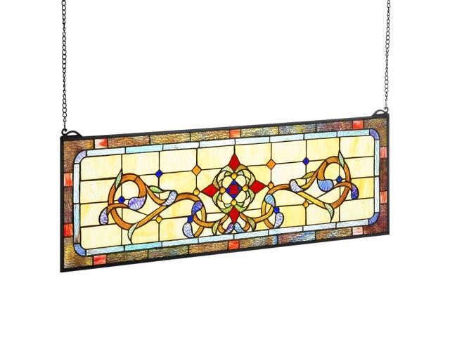 Click here for VEVOR Stained Glass Window Panel  32 x 11 Tiffany... prices