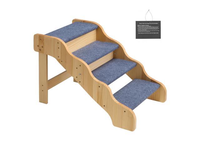 Click here for Wood Pet Stairs  4-Step Dog Stairs for High Beds... prices