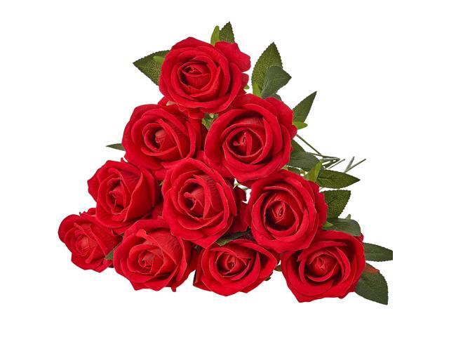 Click here for 60 Pcs Red Roses Artificial Flowers Realistic Bouq... prices