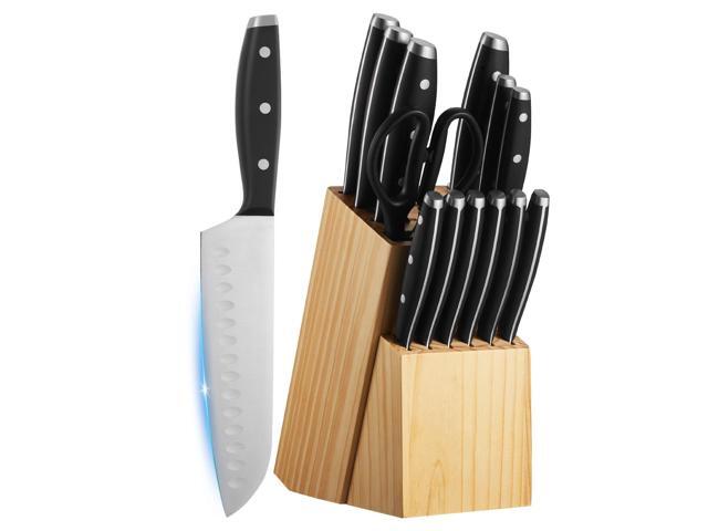 Click here for Kitchen Knife Set with Block and Sharpener  15 Pie... prices