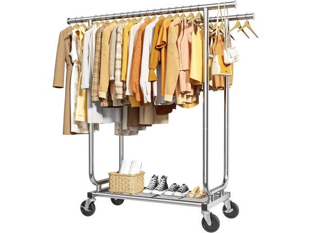 Click here for Clothes Rack - Double-Rod Stainless Steel Garment... prices