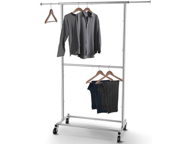 Click here for Simple Trending Double Rod Clothing Garment Rack... prices