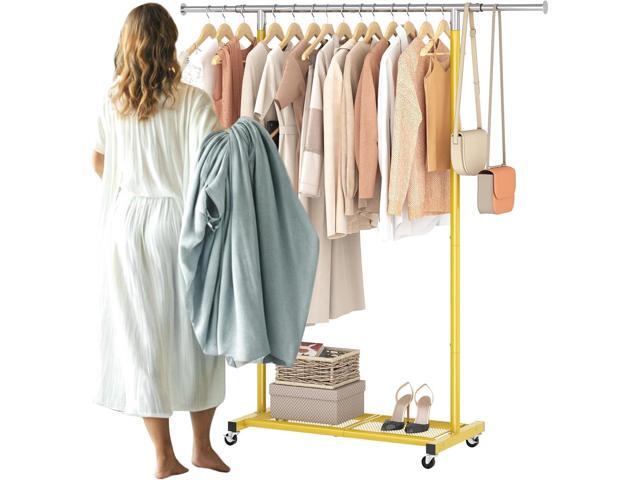 Click here for JIUYOTREE Rolling Clothes Rack with Dense Mesh Sto... prices