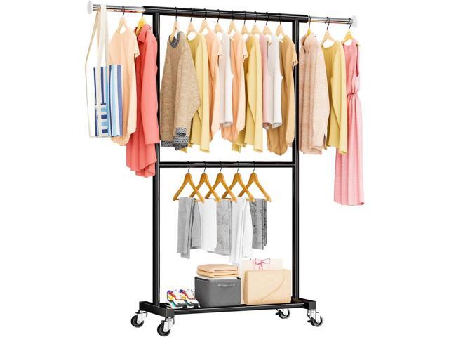 Click here for Double Clothing Rack for Hanging Clothes  Rolling... prices