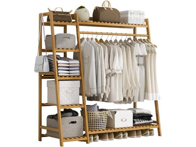 Click here for Bamboo Clothing Garment Rack 7 Tier Storage Shelf... prices