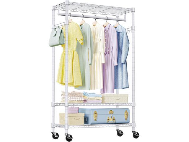 Click here for IZEUK Heavy Duty Rolling Garment Rack with 3 Adjus... prices