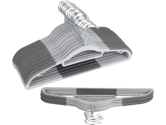 Click here for OIKA Plastic Hangers with Tie Rack & 16.5 Inch Des... prices