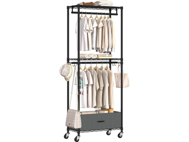 Click here for Freestanding Clothes Rack with Drawer  3 Tier Roll... prices