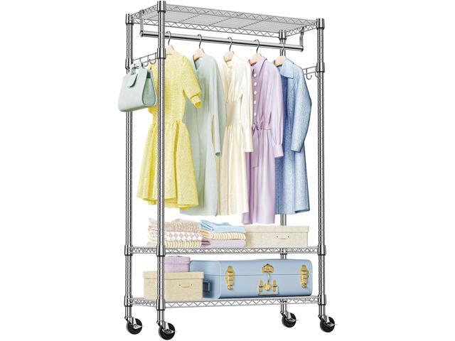 Click here for IZEUK Heavy Duty Rolling Garment Rack with 3 Adjus... prices