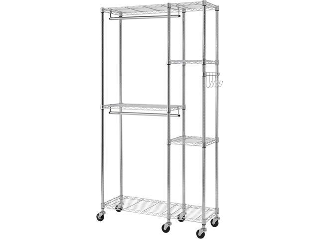 Click here for TRINITY EcoStorage Rolling Garment Rack with Shelv... prices