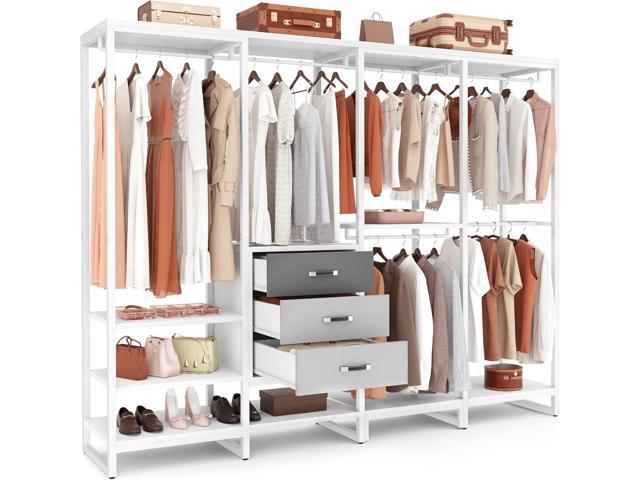 Click here for Aheaplus Wood Clothes Rack Wardrobe Closets for Ha... prices