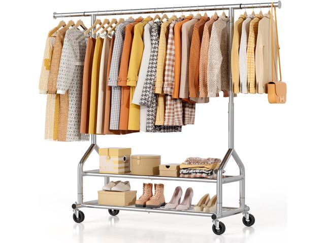 Click here for EAGMAK Heavy Duty Clothes Rack Load 556 LBS  Rolli... prices