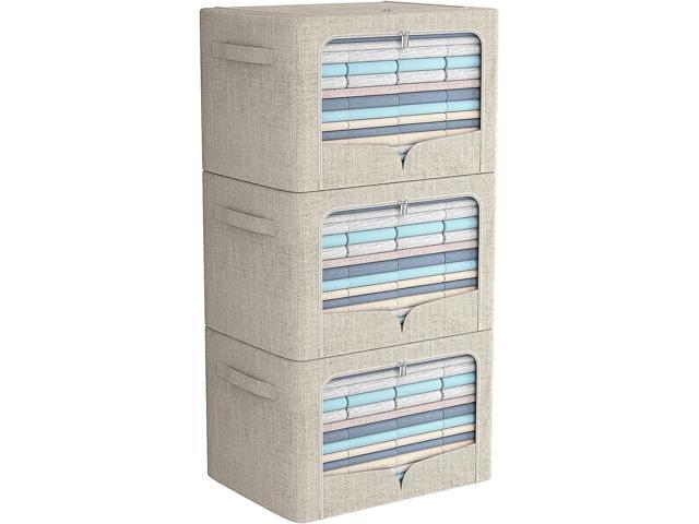 Click here for 3 Pack Clothes Storage Bins Foldable Metal Frame S... prices