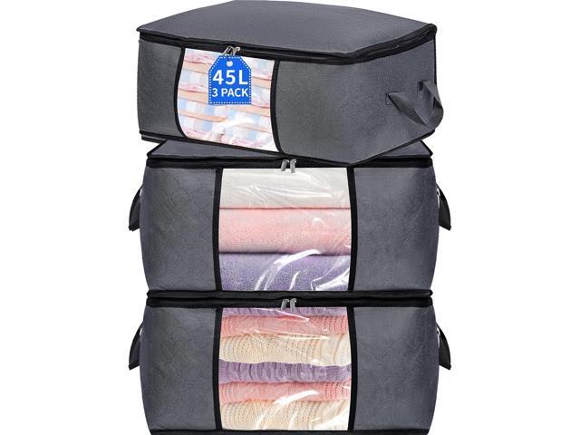 Click here for 3 Pack Clothes Storage Bags with Zipper  45L Folda... prices