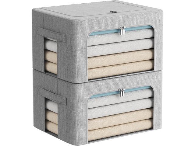 Click here for 2 Pack Clothes Storage Bins Stackable Metal Frame... prices