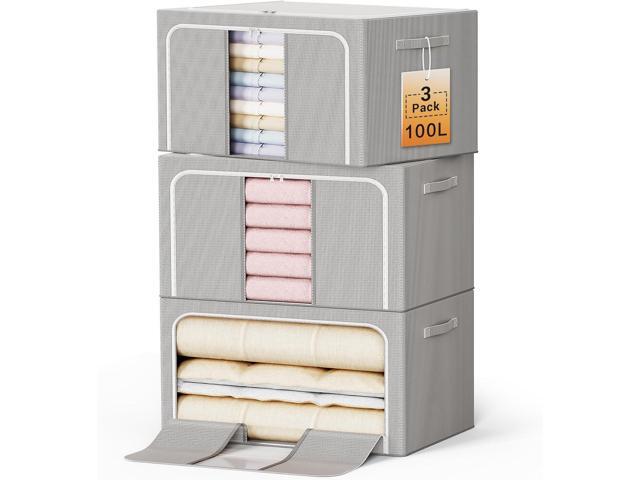 Click here for Clothes Storage Bins with Metal Frame Foldable Sto... prices