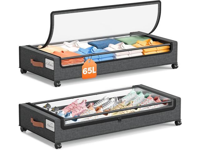 Click here for Yecaye Under Bed Storage with Wheels 2 Pack  65L L... prices