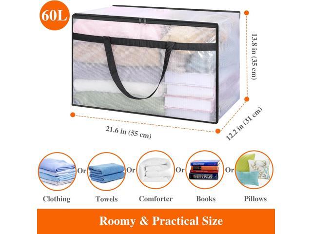 Click here for Vieshful 3 Pack 60L Clear Clothes Storage Bags wit... prices