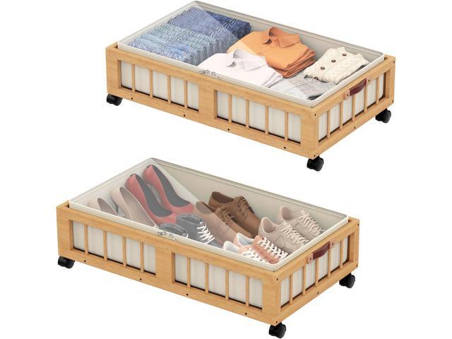 Click here for efluky 2-Pack Bamboo Under Bed Storage Containers... prices