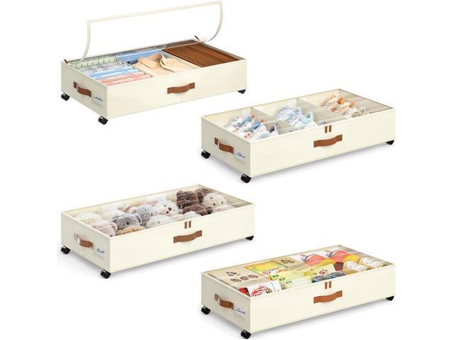 Click here for Yecaye Under Bed Storage with Wheels  4 Pack Under... prices