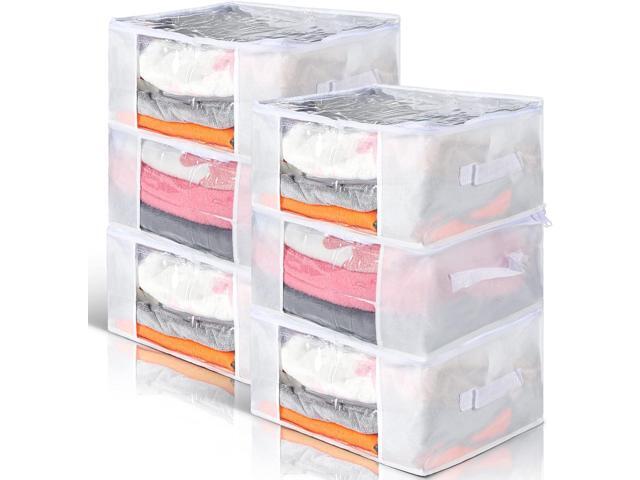 Click here for 6 Pcs Clear Storage Bags Zippered Plastic Clothes... prices
