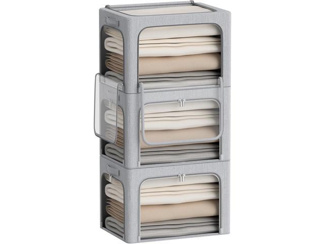 Click here for 3 Openings Clothes Storage Bins Box - 3Pack Stacka... prices