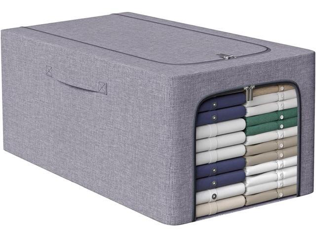 Click here for 56L Stackable Clothes Storage Bins with Metal Fram... prices