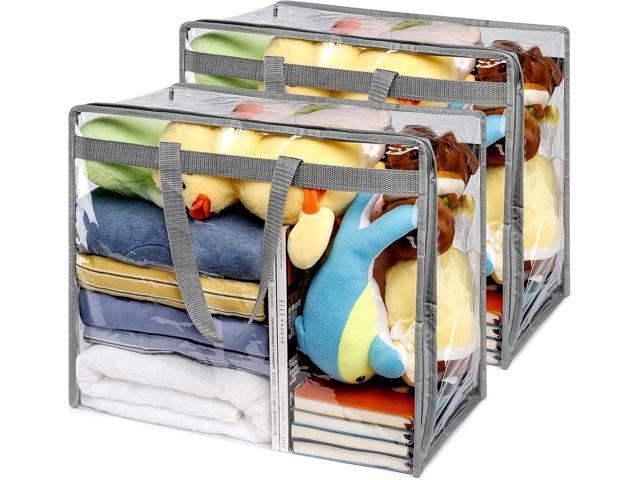 Click here for 2 Pack Clear Zippered Storage Bags for Clothes - 4... prices
