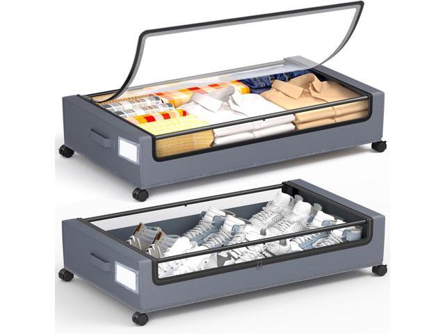 Click here for Under Bed Storage With Wheels  2 Pack Square Conta... prices