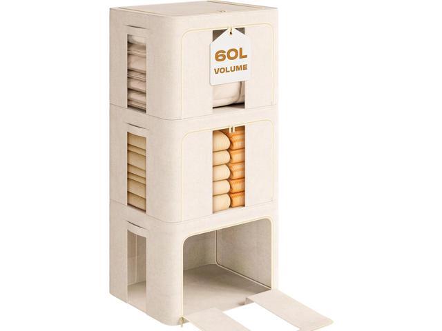 Click here for 3Pack 60L Large Cloth Storage Bins with Metal Fram... prices