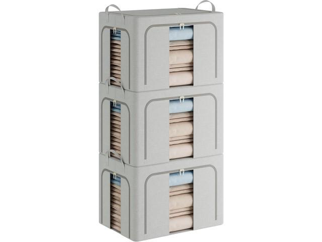 Click here for Pinkpum 3 Pack Clothes Storage Bins with Metal Fra... prices